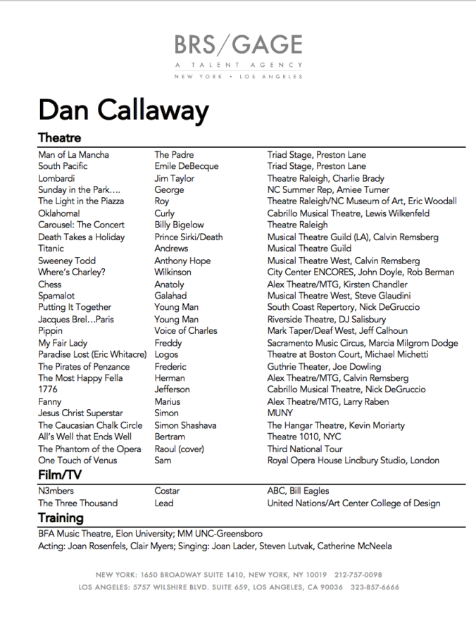 Resume – Dan Callaway Studio